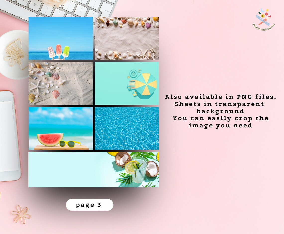 Printable Summer Photo Kit Summer Photo Collection Printable Planner ...