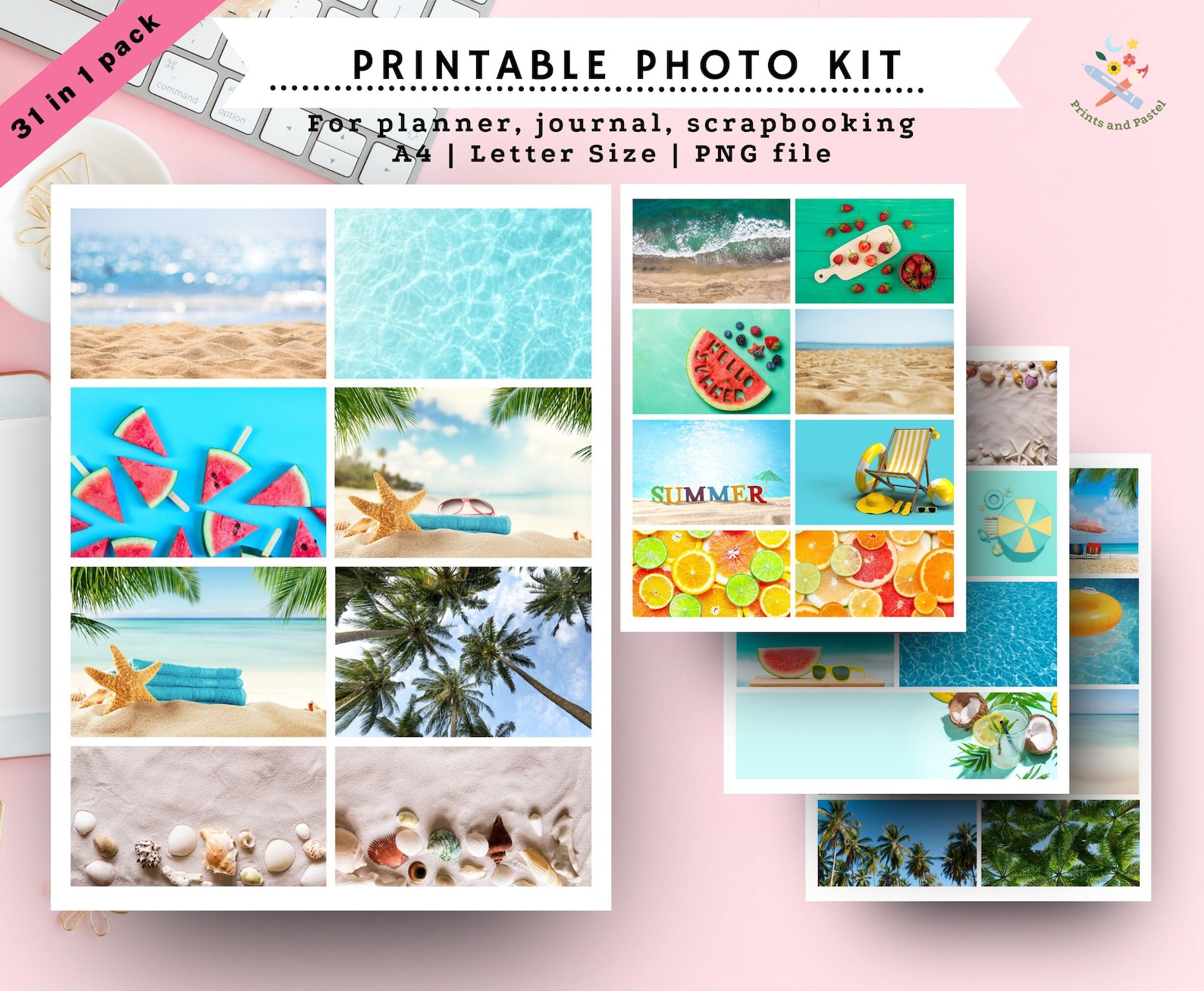 Printable Summer Photo Kit Summer Photo Collection Printable Planner ...