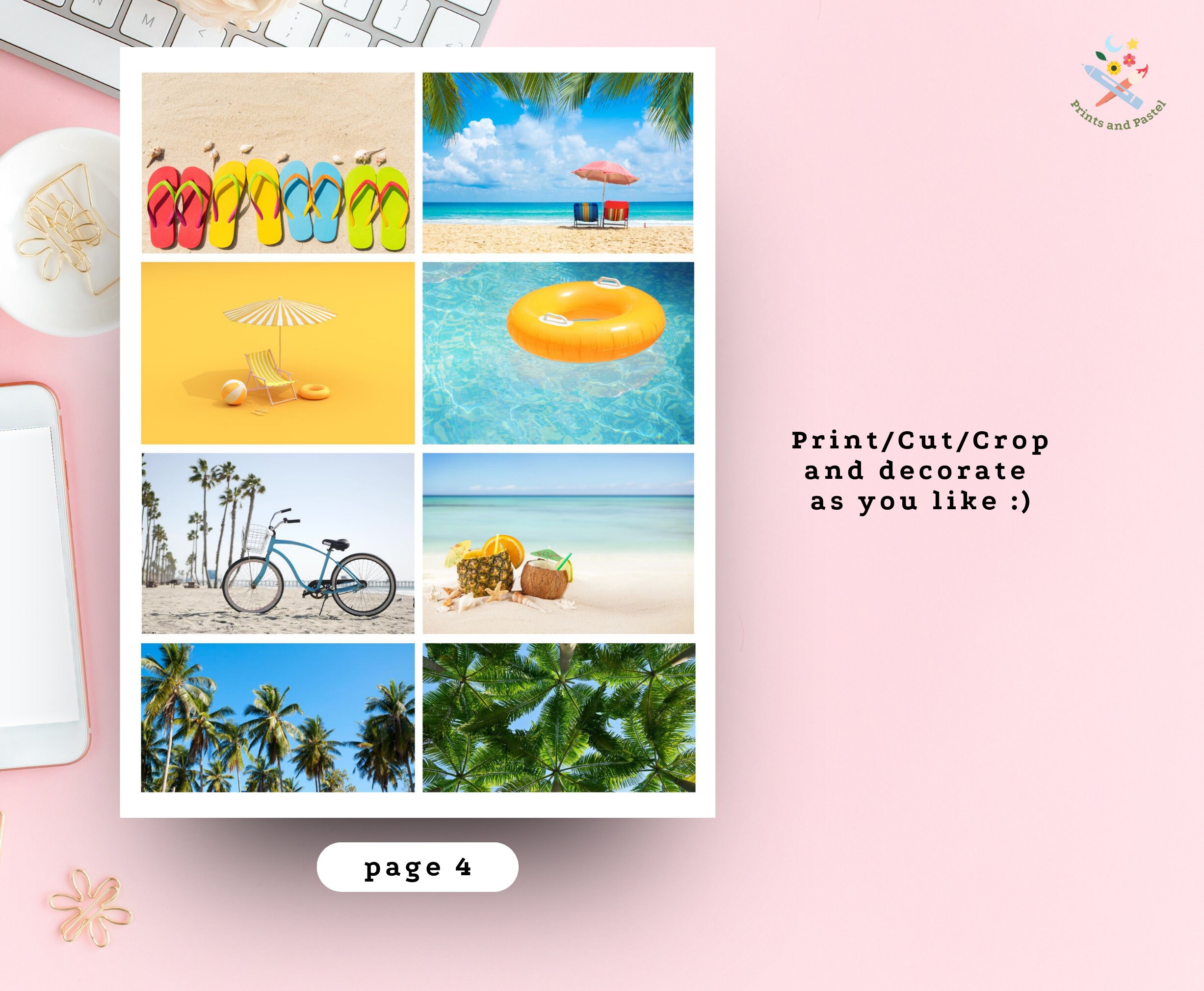 Printable Summer Photo Kit Summer Photo Collection Printable Planner ...