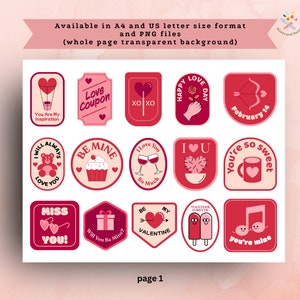 Valentine Stickers Bullet Journal Stickers Planner Stickers Scrap Book ...