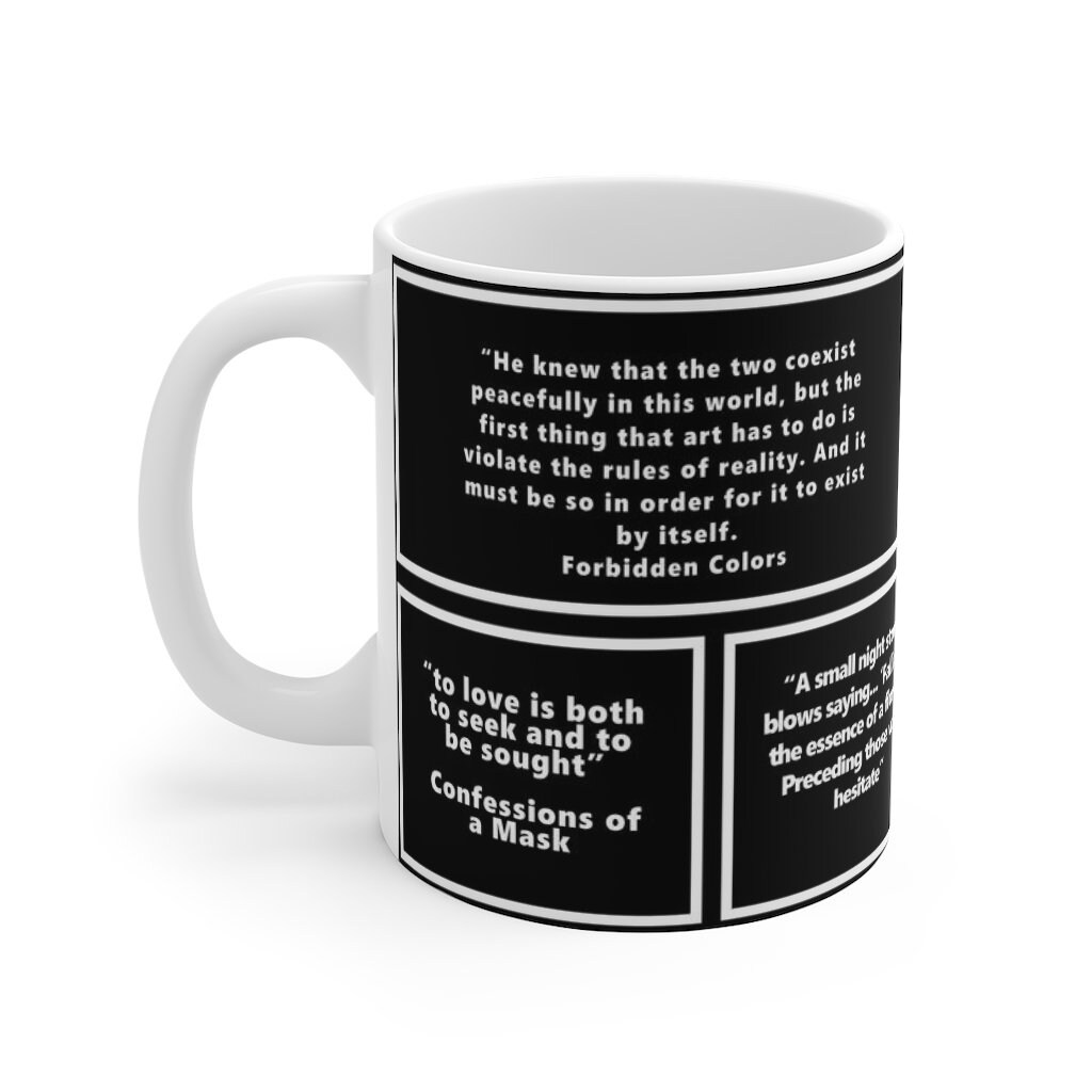 Yukio Mishima Mug 11oz, Black and White Design, Book Quotes, Fine Art ...