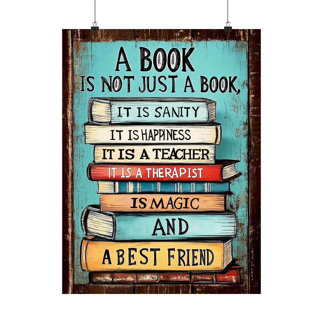 A Book is Not Just a Book Poster - Inspiring Art for Book Lovers - Etsy