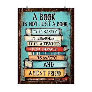 A Book is Not Just a Book Poster - Inspiring Art for Book Lovers - Etsy