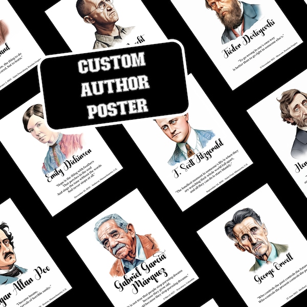 Famous Author Poster - Etsy UK