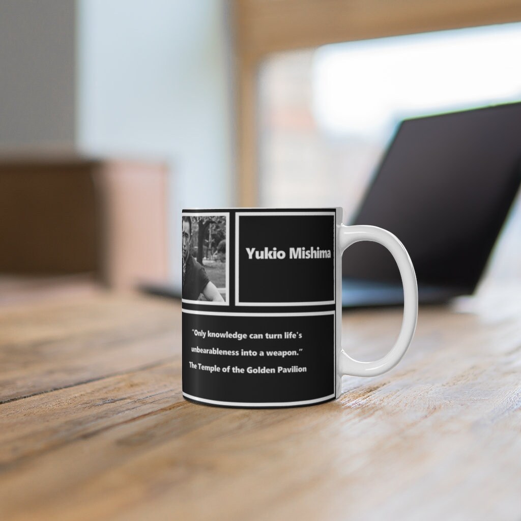 Yukio Mishima Mug 11oz, Black and White Design, Book Quotes, Fine Art ...