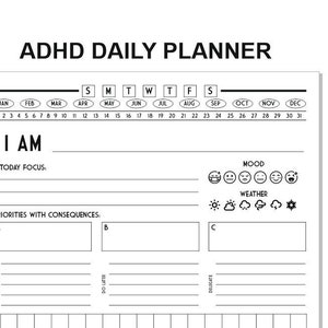 ADHD Planner, Adhd Digital Planner, Adhd Planner Adult, Adhd Journal ...