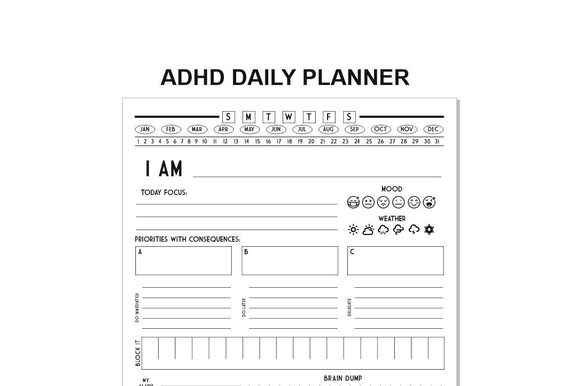 ADHD Planner, Adhd Digital Planner, Adhd Planner Adult, Adhd Journal ...