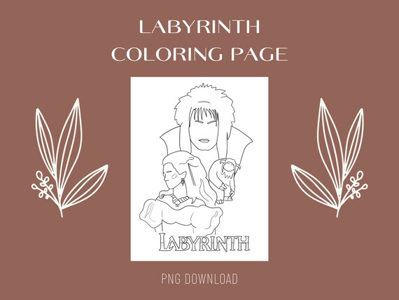 Labyrinth Coloring Page Instant PNG Dowload - Etsy
