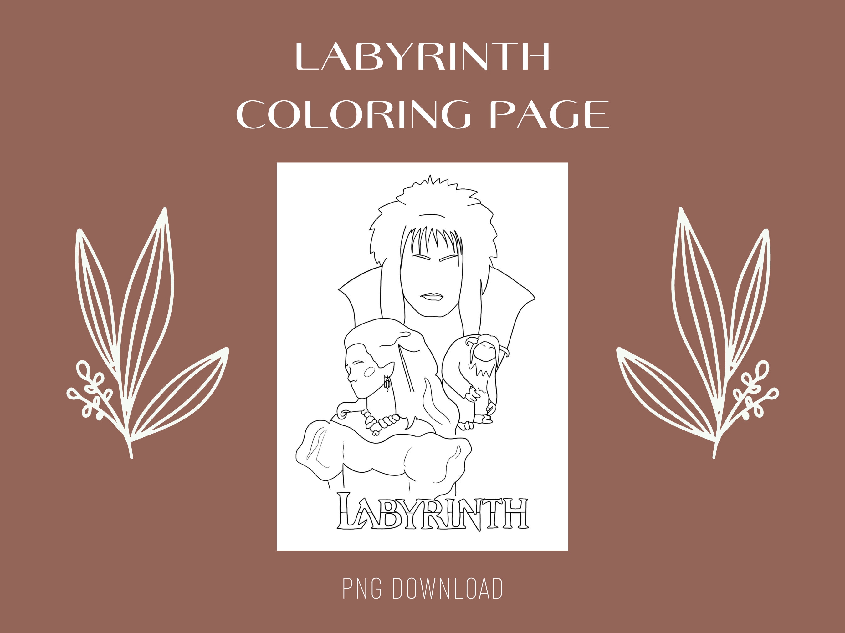 Labyrinth Coloring Page - Instant PNG Dowload - Etsy