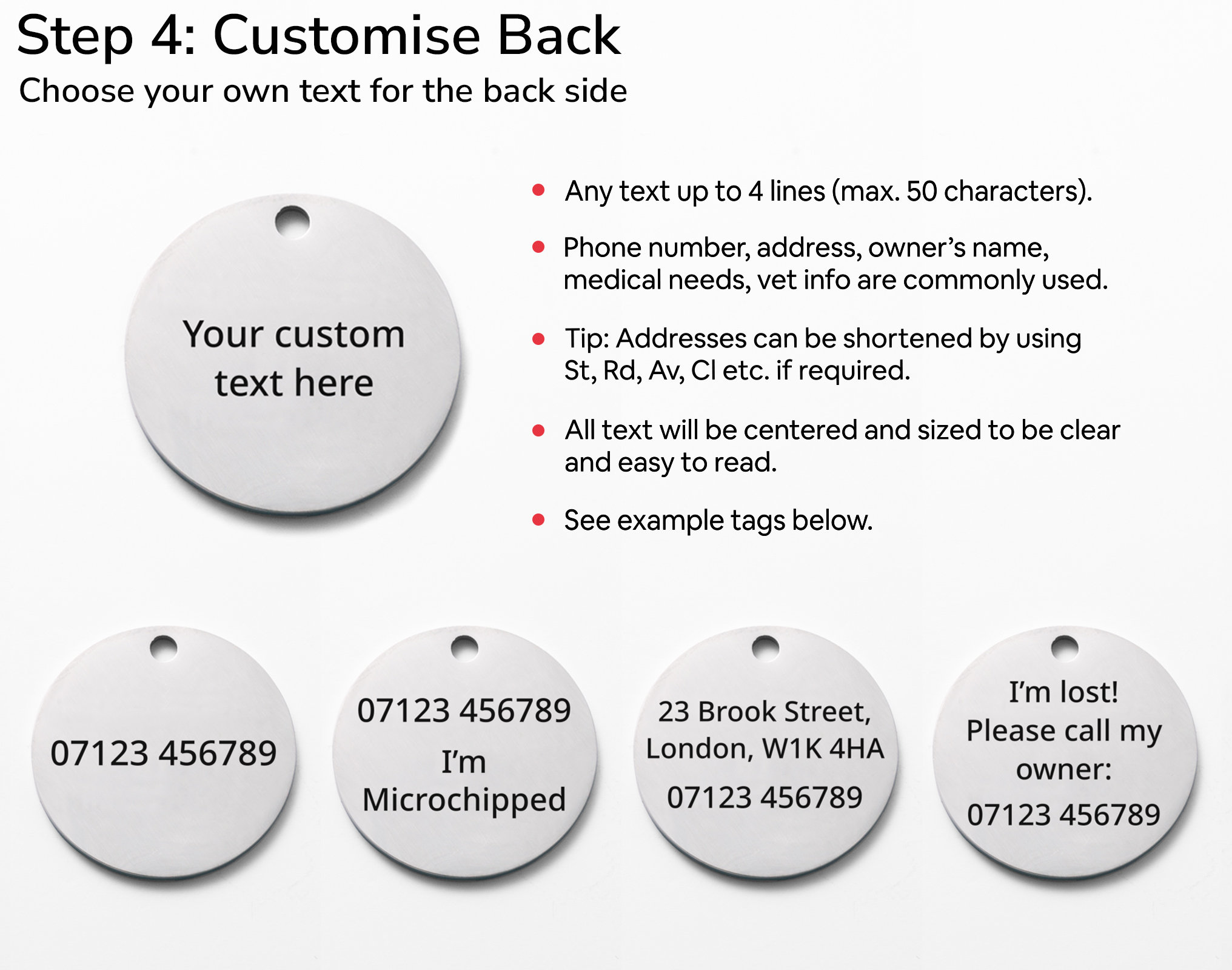 Personalised Dog Tag Engraved Dog Name Tag Custom Pet ID - Etsy