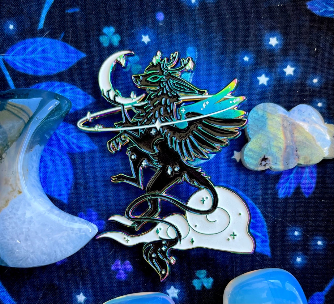 Moon Child Enamel Pin [glow in Dark] [rainbow Plating] - Etsy