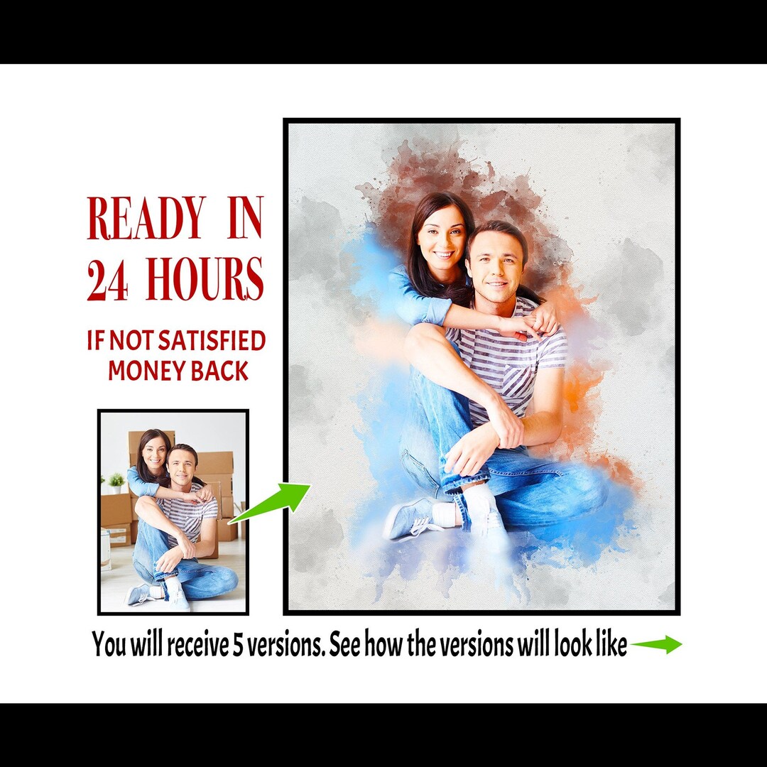 Personalized Photo to Watercolor Portrait | Custom Art (digital ...