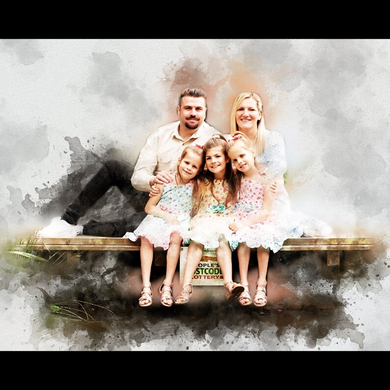 Family Portrait Watercolorwatercolor Painting From - Etsy