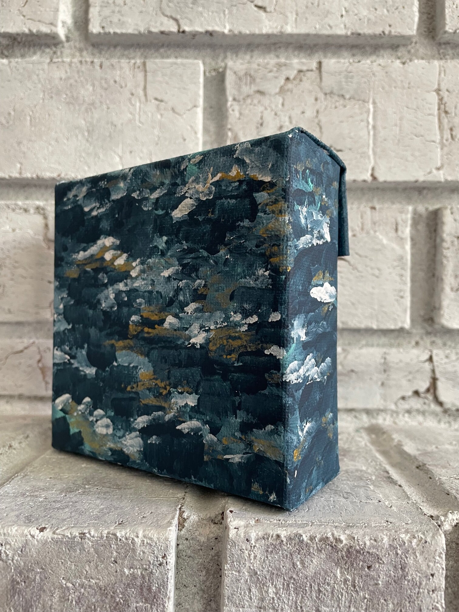 Original Art - Abstract Ocean - "how I See the Sea" - Acrylic 4x4 ...