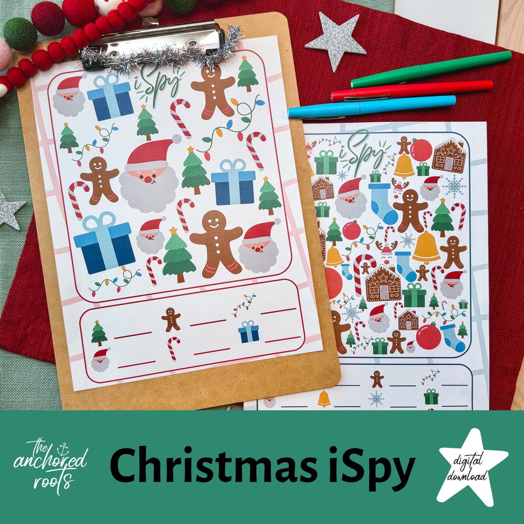 Christmas Ispy, Christmas Kid Activity, Ispy for Kids, Christmas Ispy ...