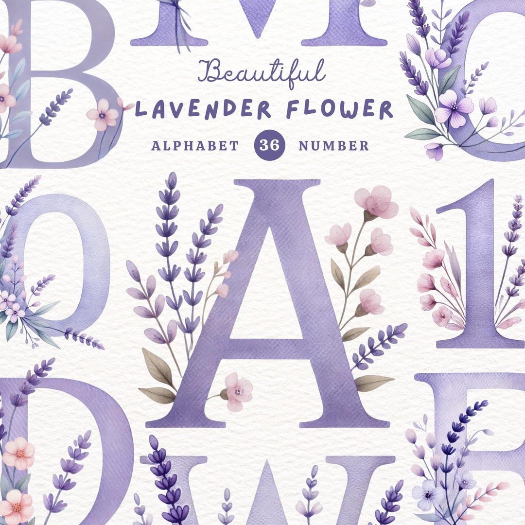 Lavender Alphabet, Flower Alphabet, Flower Letter, Beautiful Flower ...