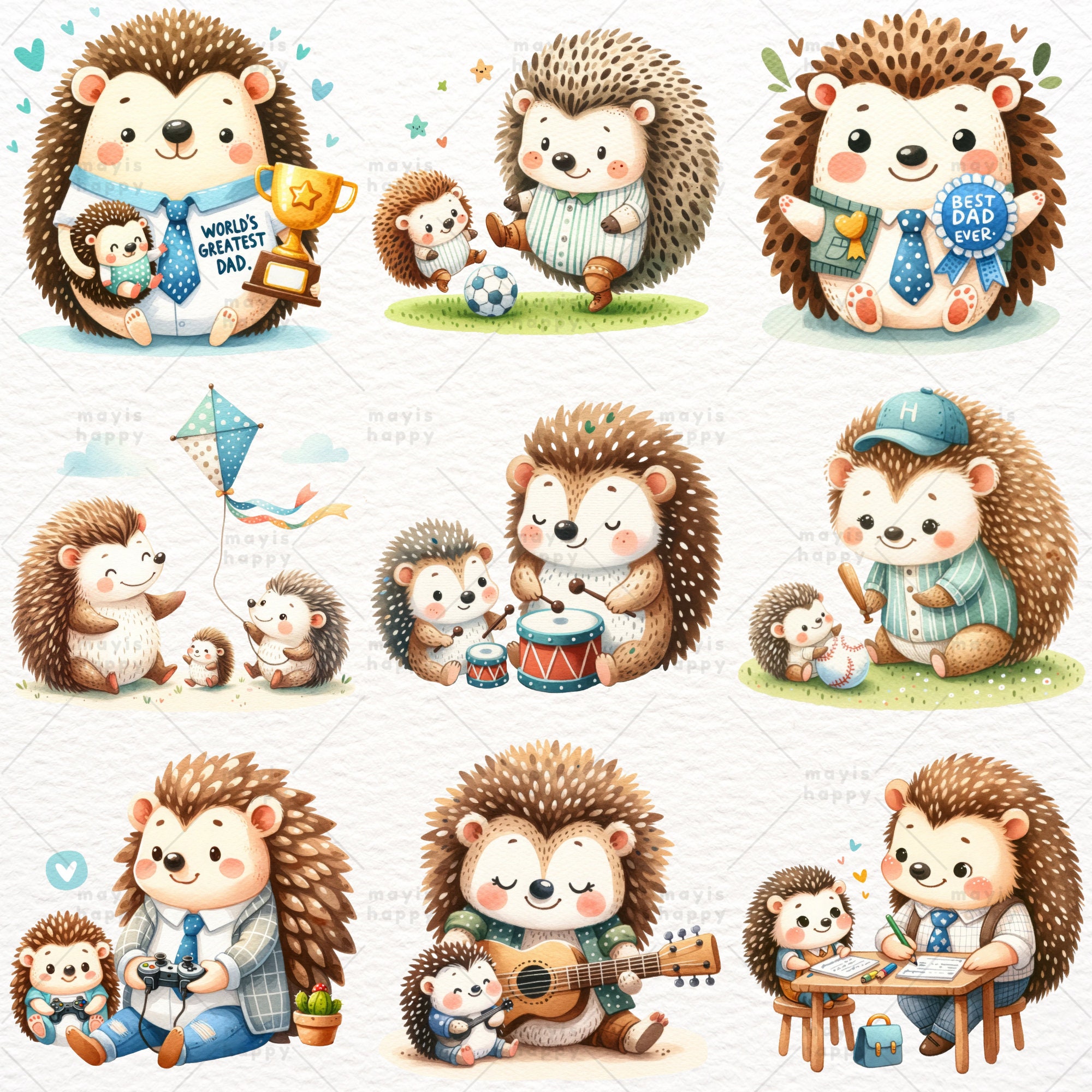Hedgehog Family, Cute Hedgehog, Animals Clipart, Hedgehog Clipart, Gift ...