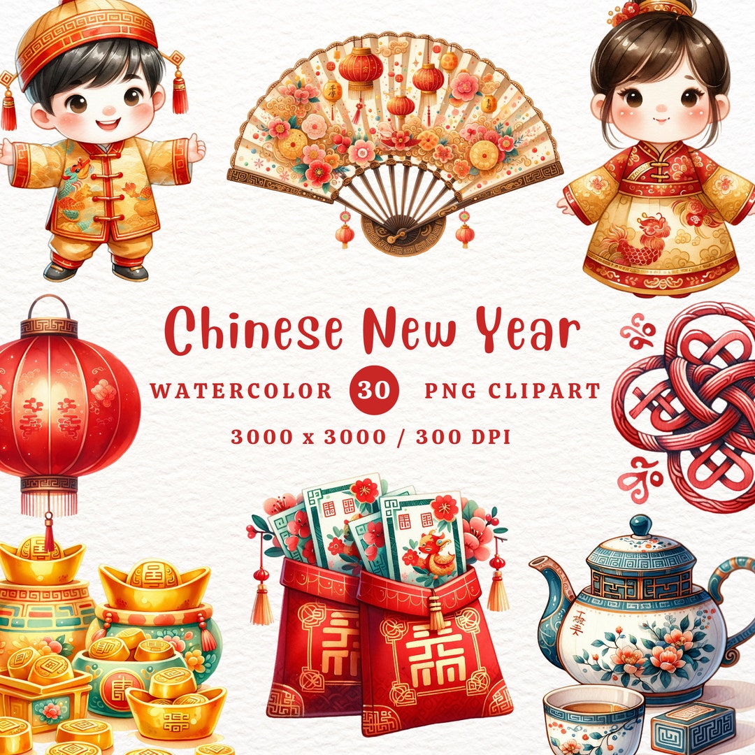 Chinese New Year Clipart, Chinese Festive Clipart, Chinese New Year ...