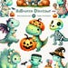 Halloween Dinosaur Watercolor Clipart: 25 PNG Bundle (digital Download ...