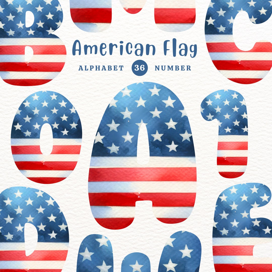 American Flag Alphabet, American Flag, Independence Day, 4th of July ...