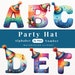 New Year Alphabet Clipart, Party Hat Alphabet Clipart, New Year Party ...