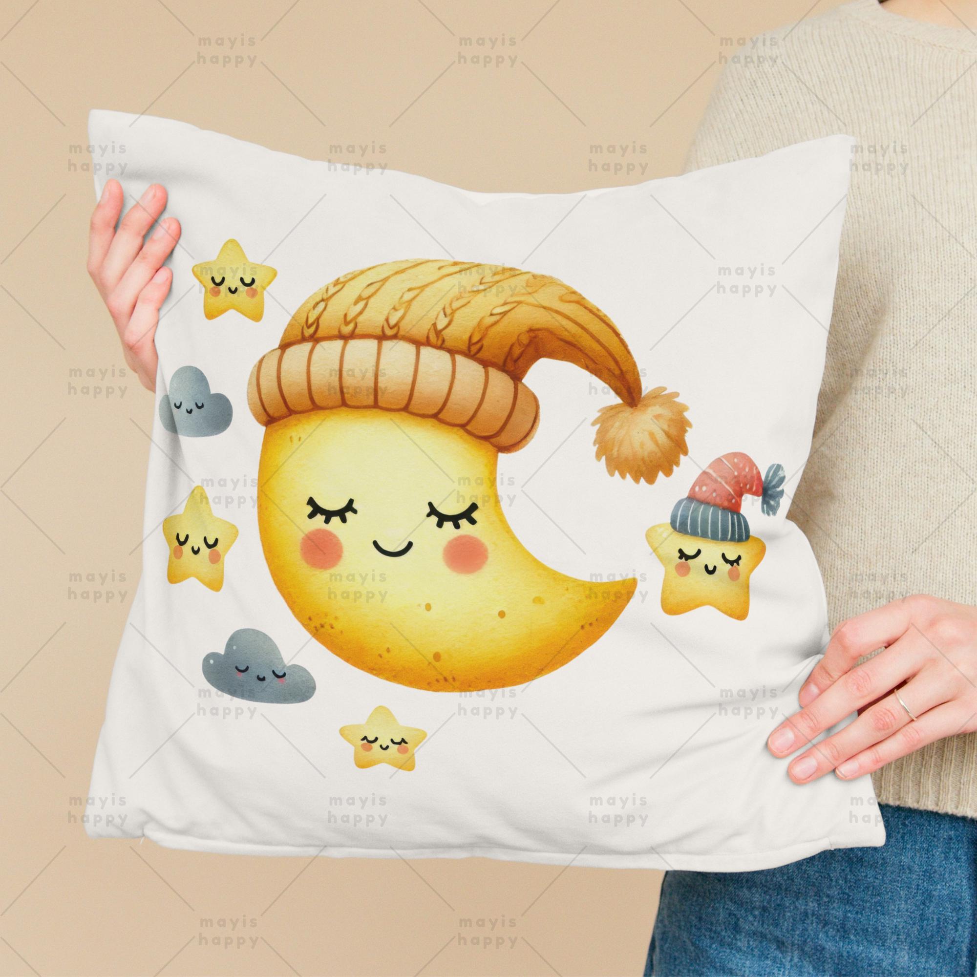 Adorable Moon and Star, Cute Moon Clipart, Cute Star Clipart, Moon Star ...