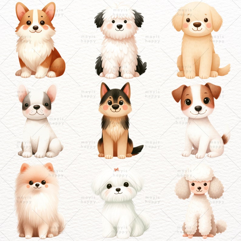 Cute Dog, Dog Breeds, Animal, Dog Clipart, Dog Lover, Gift for Dog ...