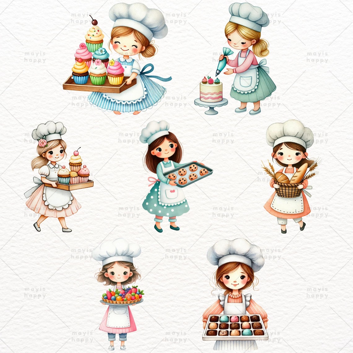Pastry Chef Clipart, Patisserie PNG, Baker PNG, Bakery Chef Clipart ...