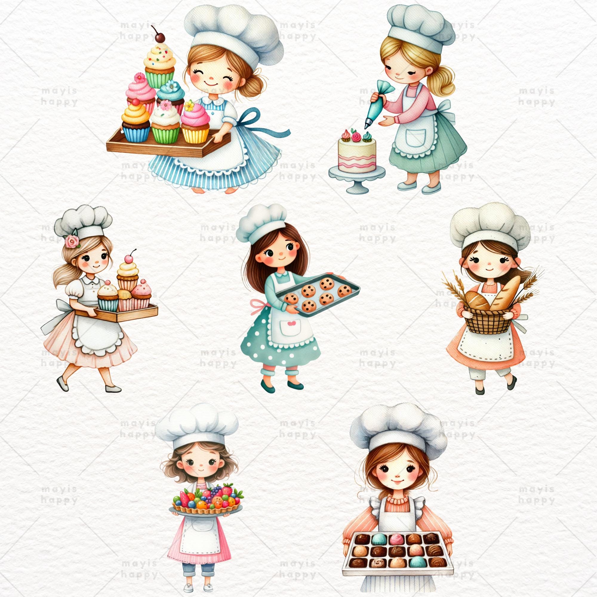 Pastry Chef Clipart, Patisserie PNG, Baker PNG, Bakery Chef Clipart ...