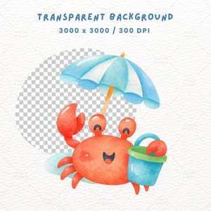 Watercolor Sea Animal Clipart: Summer PNG Collection (digital Download ...