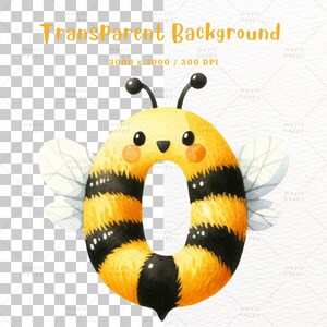 Cute Bee Alphabet, Bee Clipart, Bee PNG, Bee Alphabet, Kid Craft ...