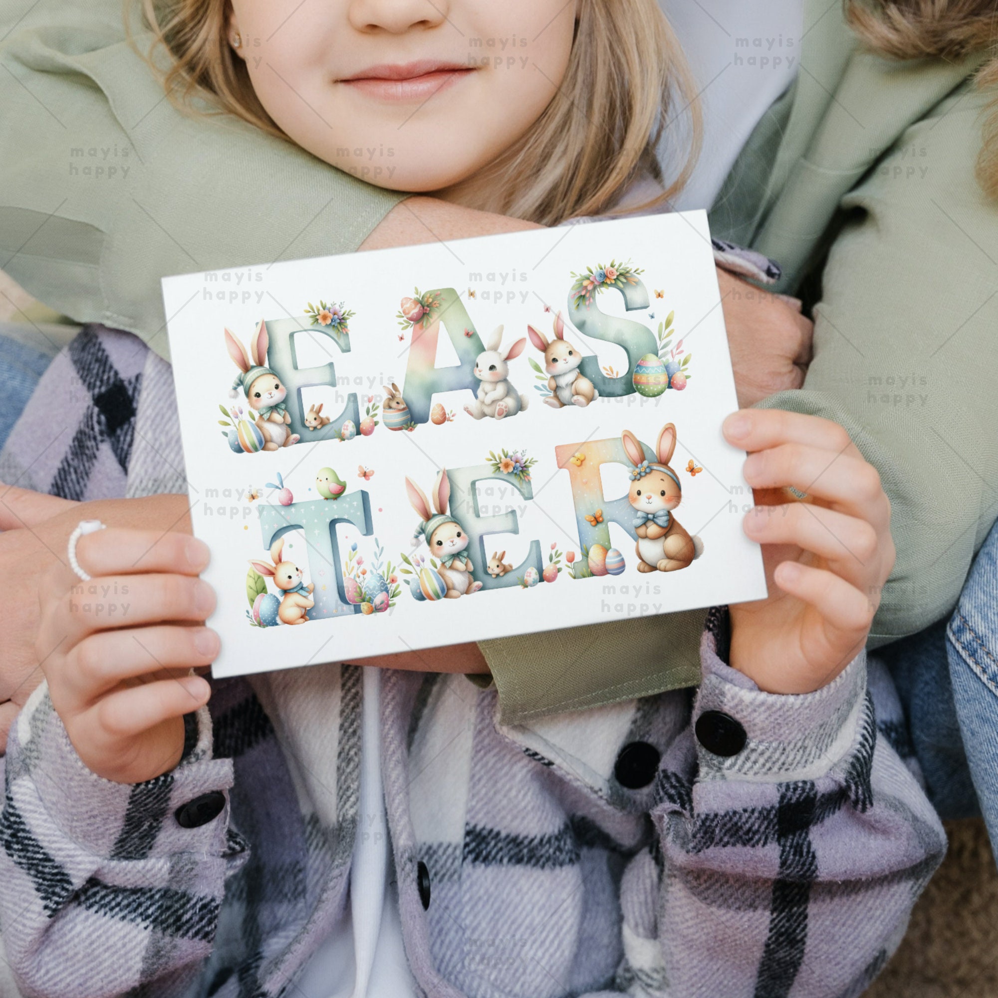 Easter Bunny Alphabet, Easter Clipart, Bunny PNG, Alphabet Clipart PNG ...