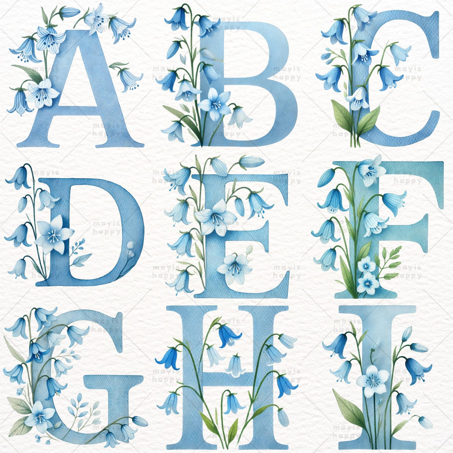 Blue Bell Alphabet, Flower Alphabet, Flower Letter, Beautiful Flower ...