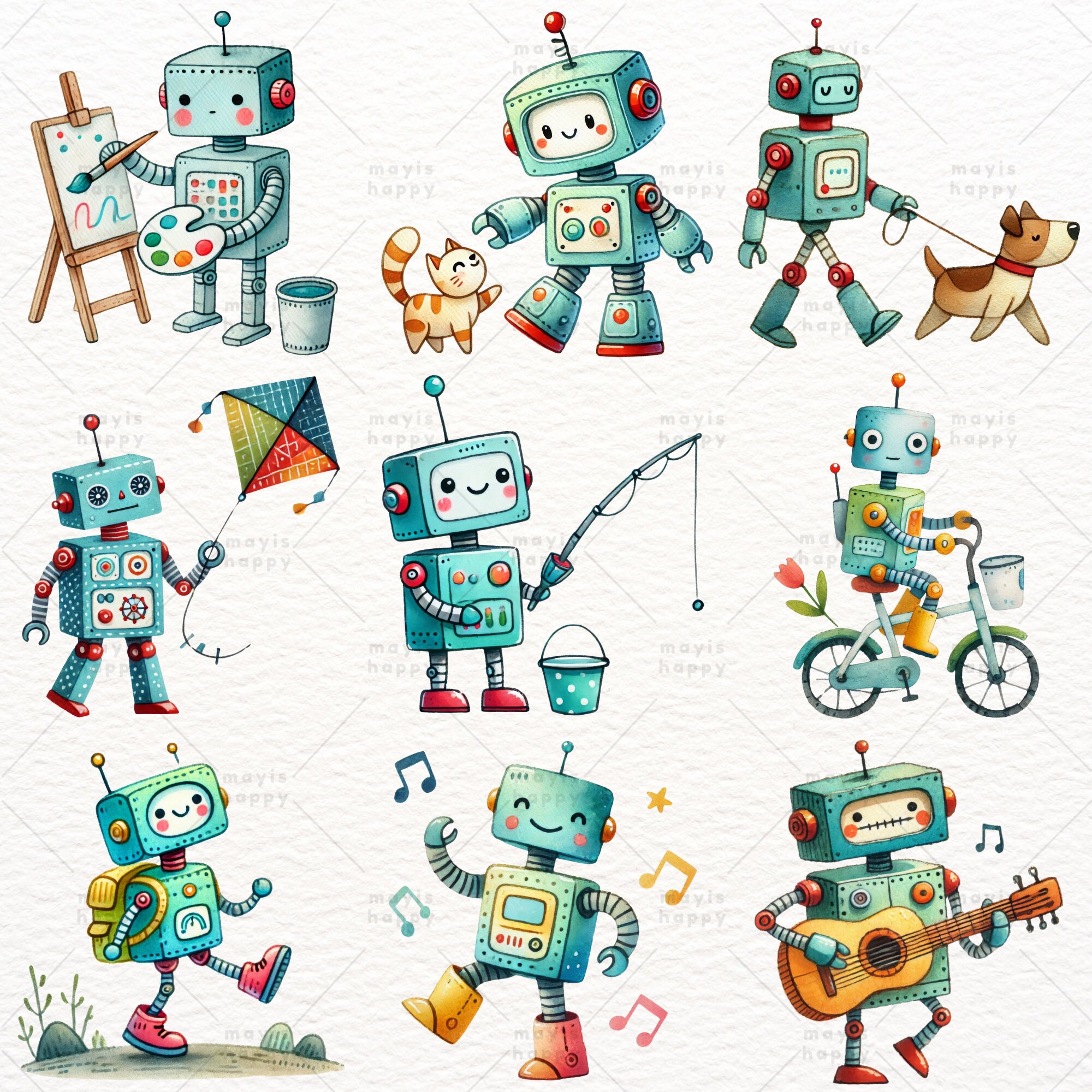 Cute Robot, Robot PNG, Robot Clipart, Robot Boy, Gift for Kids ...