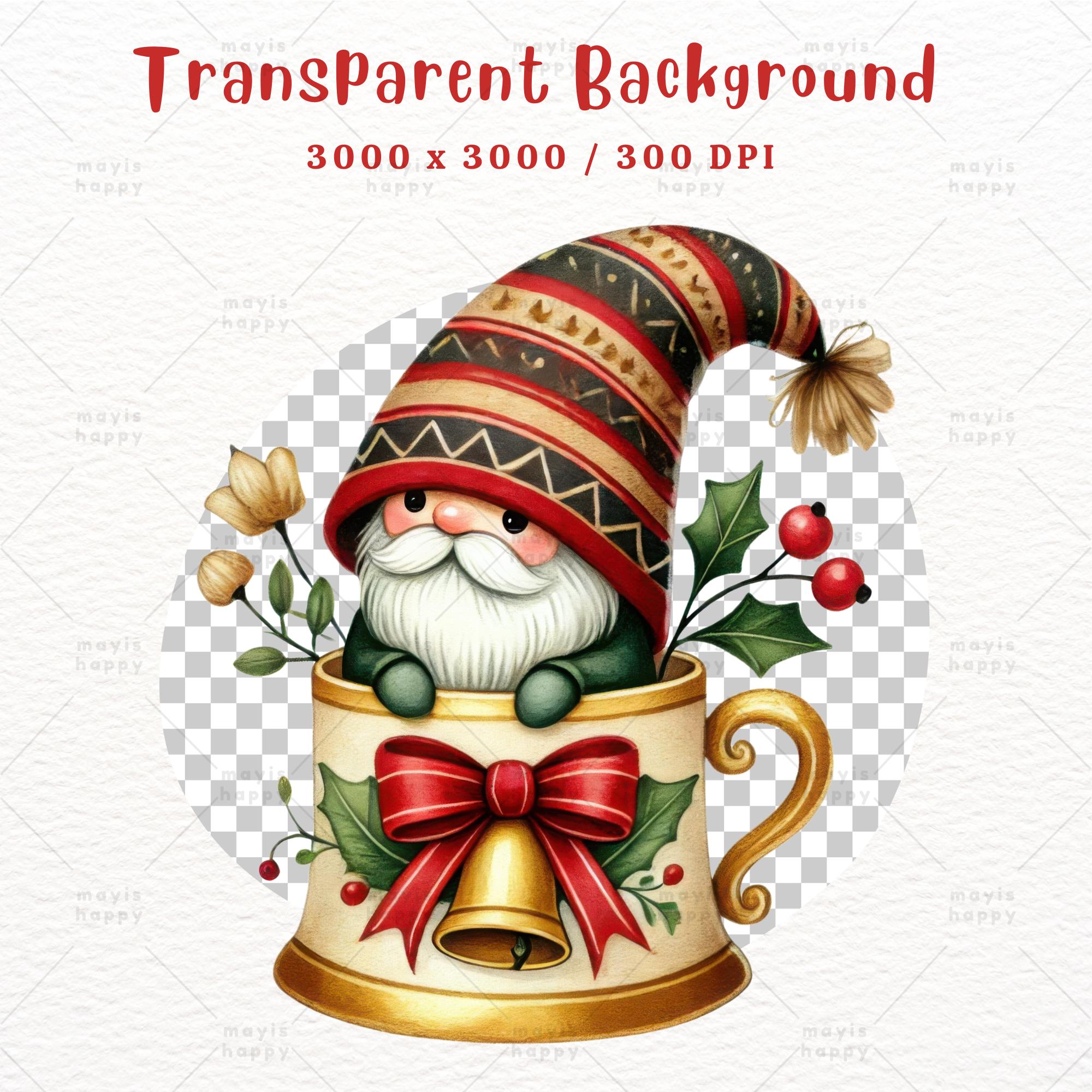 Christmas Gnome in Mug, Gnome Clipart, Christmas Clipart, Cute ...