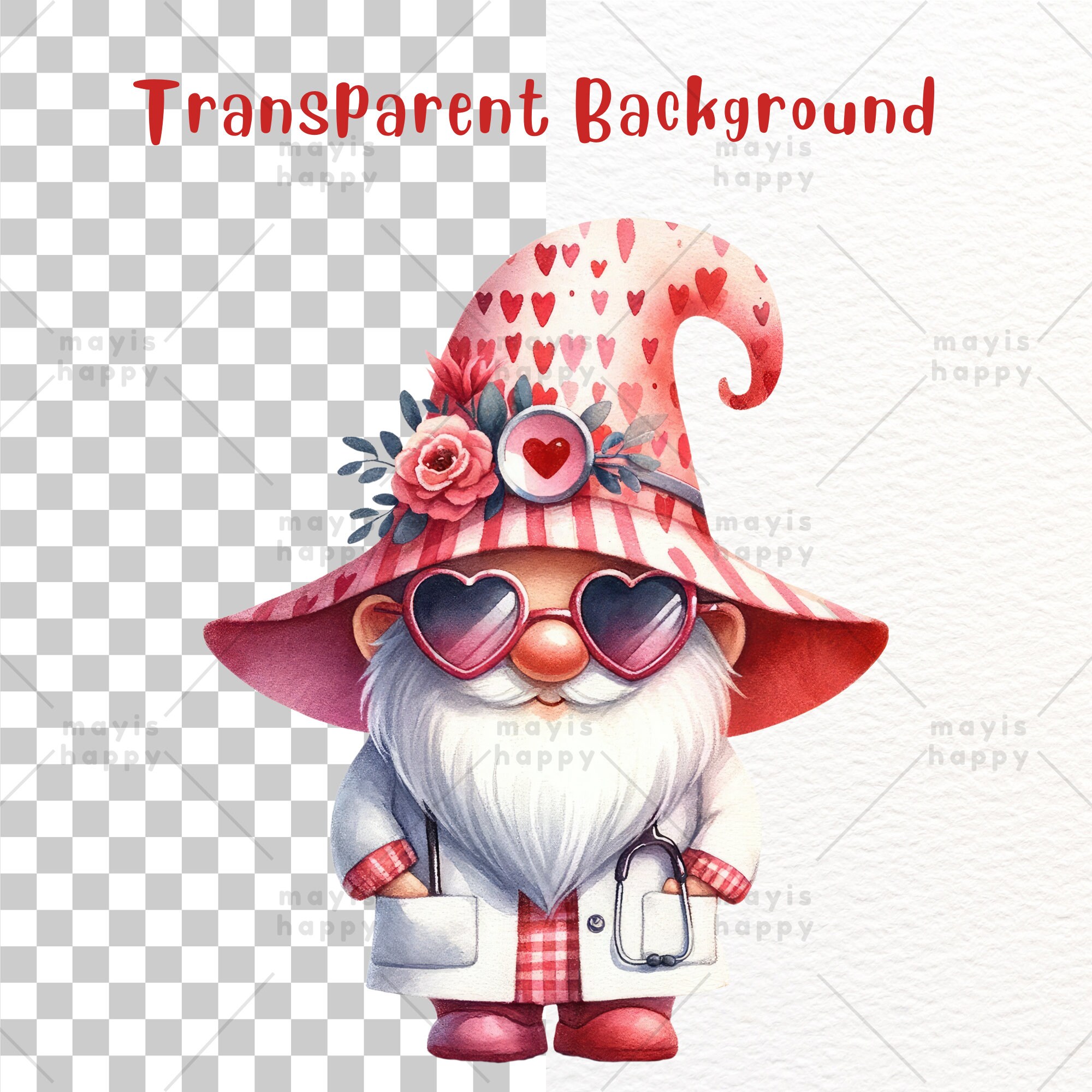 Doctor & Nurse Gnome Clipart: Valentine PNG Bundle (digital Download ...