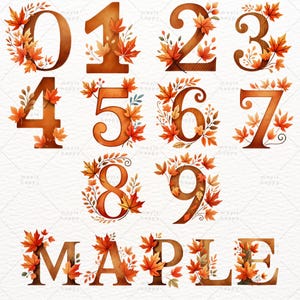 Autumn Maple Alphabet, Maple Alphabet, Maple Clipart, Autumn Theme ...