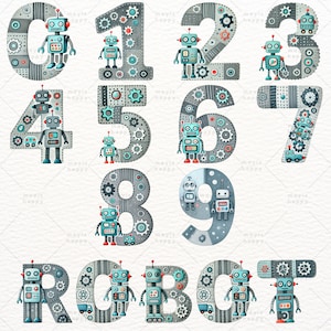 Robot Alphabet, Cute Robot, Robot Clipart, Robot PNG, Alphabet Clipart ...