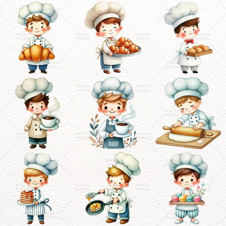 Pastry Chef Clipart, Patisserie PNG, Baker PNG, Bakery Chef Clipart ...