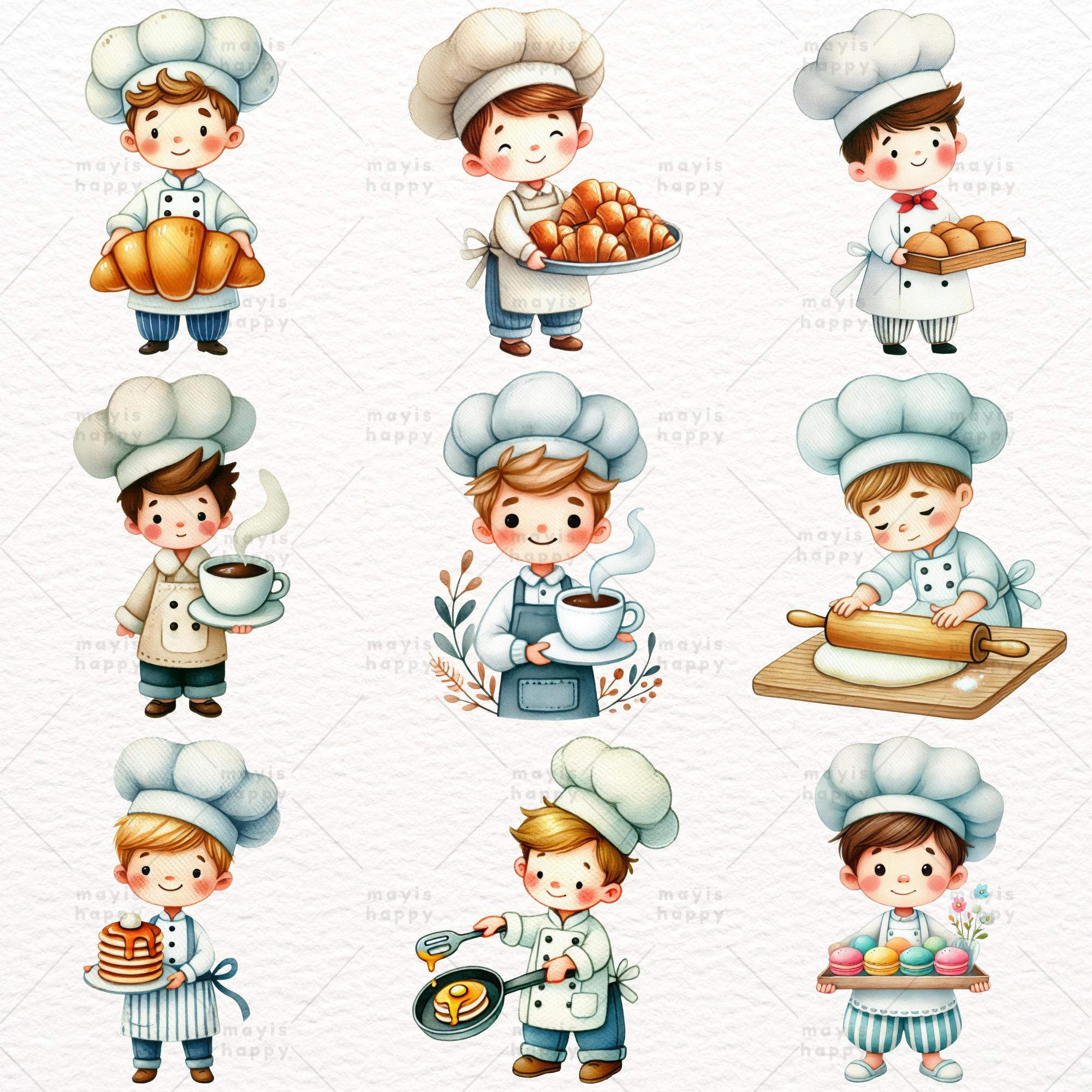 Pastry Chef Clipart, Patisserie PNG, Baker PNG, Bakery Chef Clipart ...