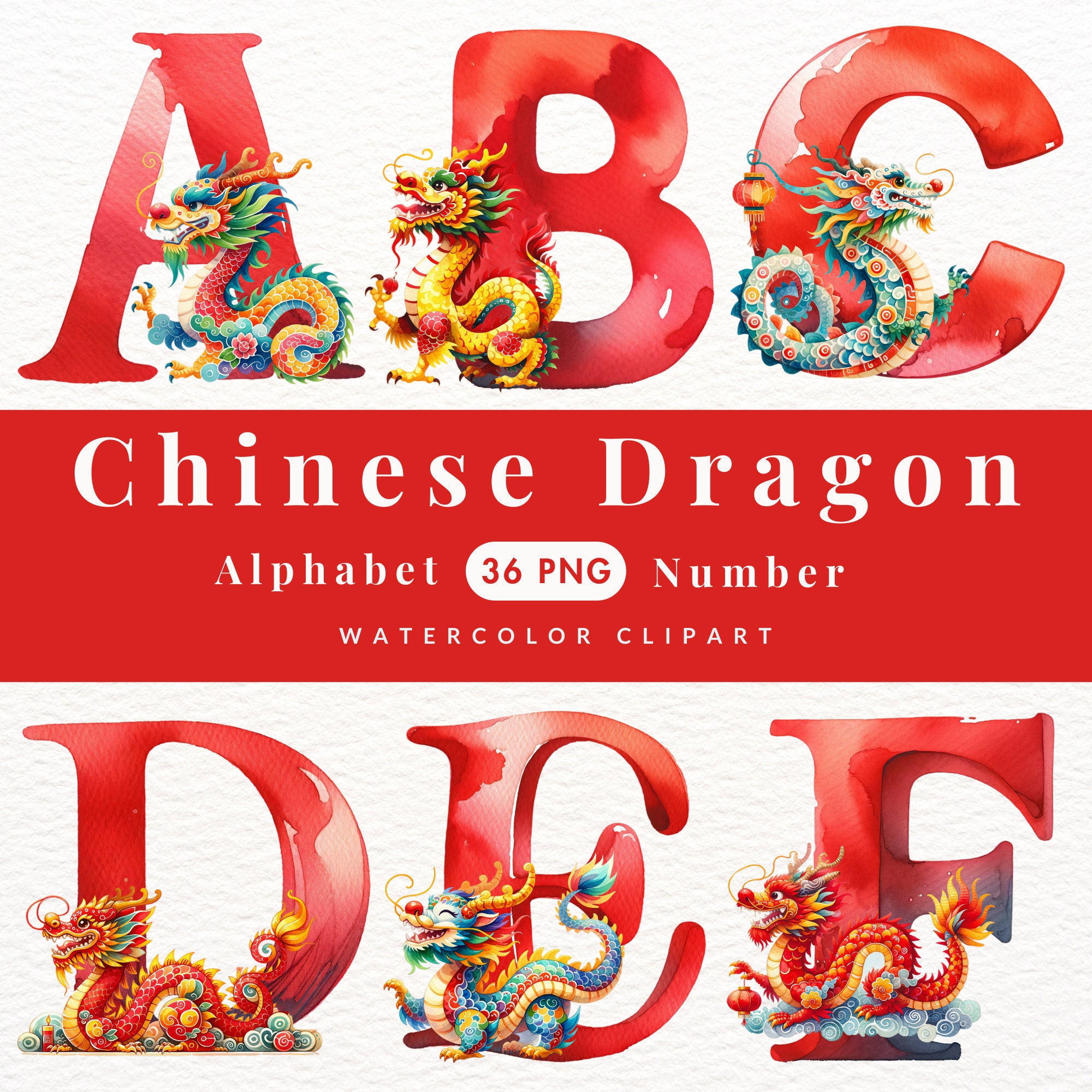 New Year Alphabet Clipart, Chinese New Year Alphabet Clipart, Chinese ...