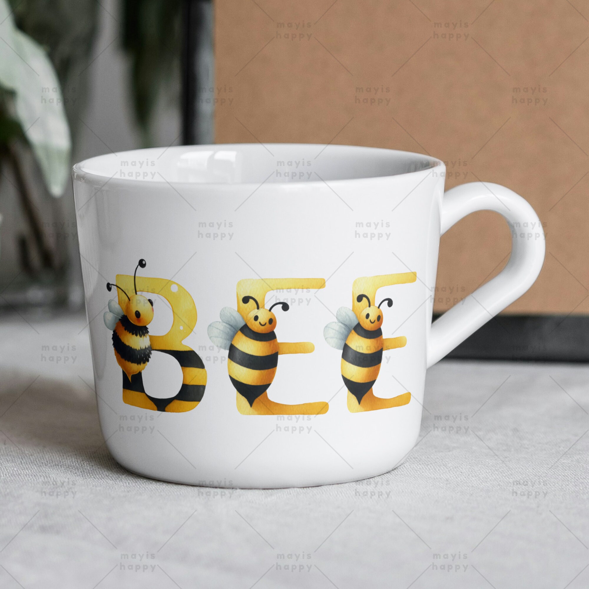 Cute Bee Alphabet, Bee Clipart, Bee PNG, Bee Alphabet, Kid Craft ...