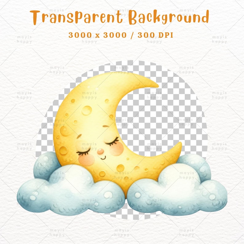 Adorable Moon and Star, Cute Moon Clipart, Cute Star Clipart, Moon Star ...