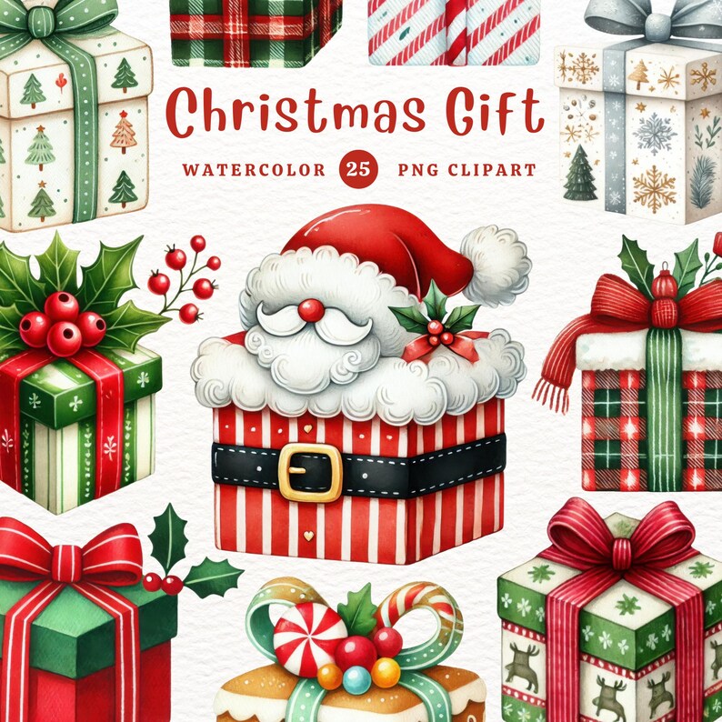 Christmas Gift Clipart, Gift PNG, Cute Christmas, Christmas Clipart ...