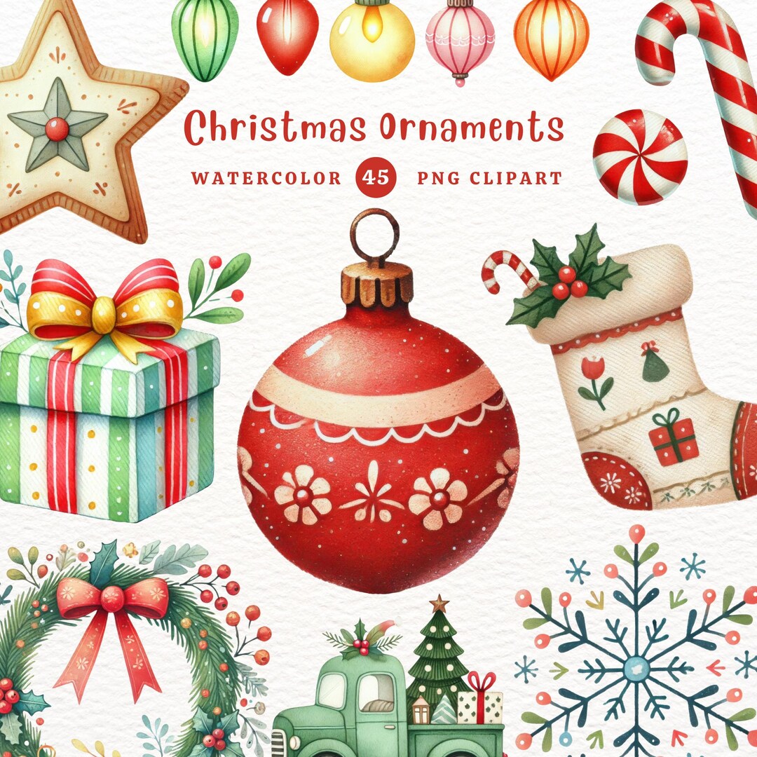 Christmas Ornaments Clipart, Cute Ornaments, Cute Christmas, Christmas ...