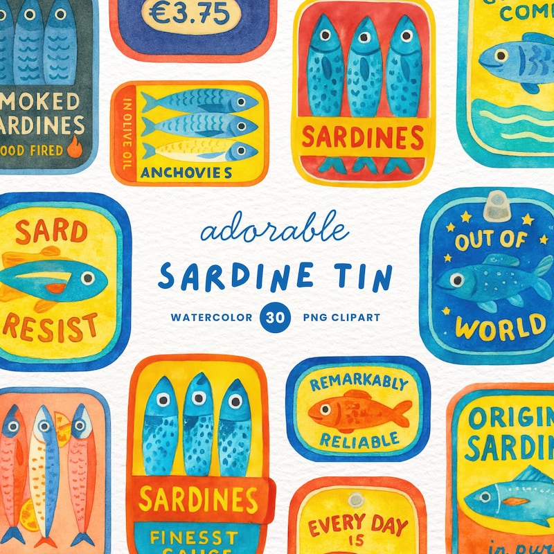 Collage Sardine Cans - Etsy