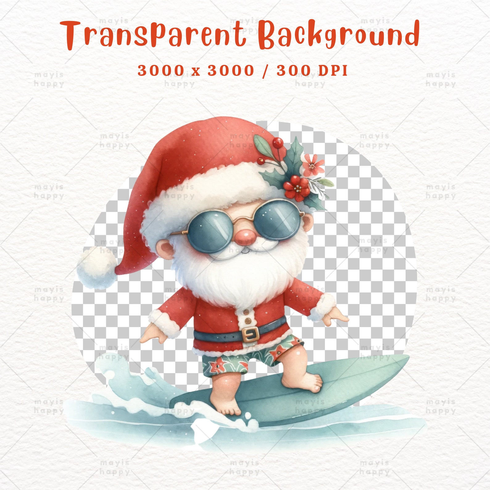 Summer Santa, Christmas in July, Santa Claus PNG, Santa Claus, Snow Man ...
