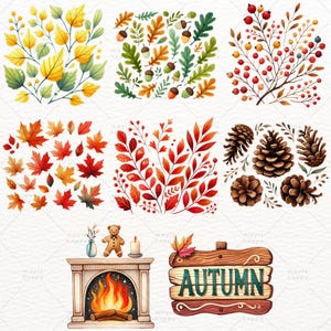 Autumn Elements Clipart, Autumn PNG, Autumn Decorations, Cute Autumn ...
