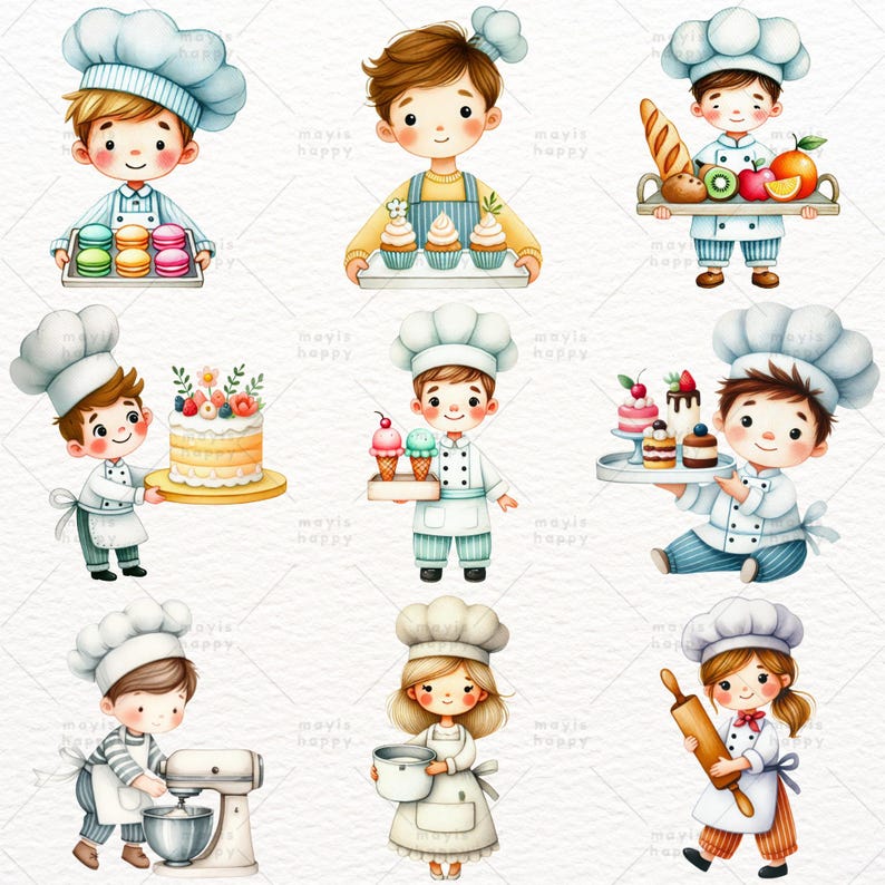 Pastry Chef Clipart, Patisserie PNG, Baker PNG, Bakery Chef Clipart ...