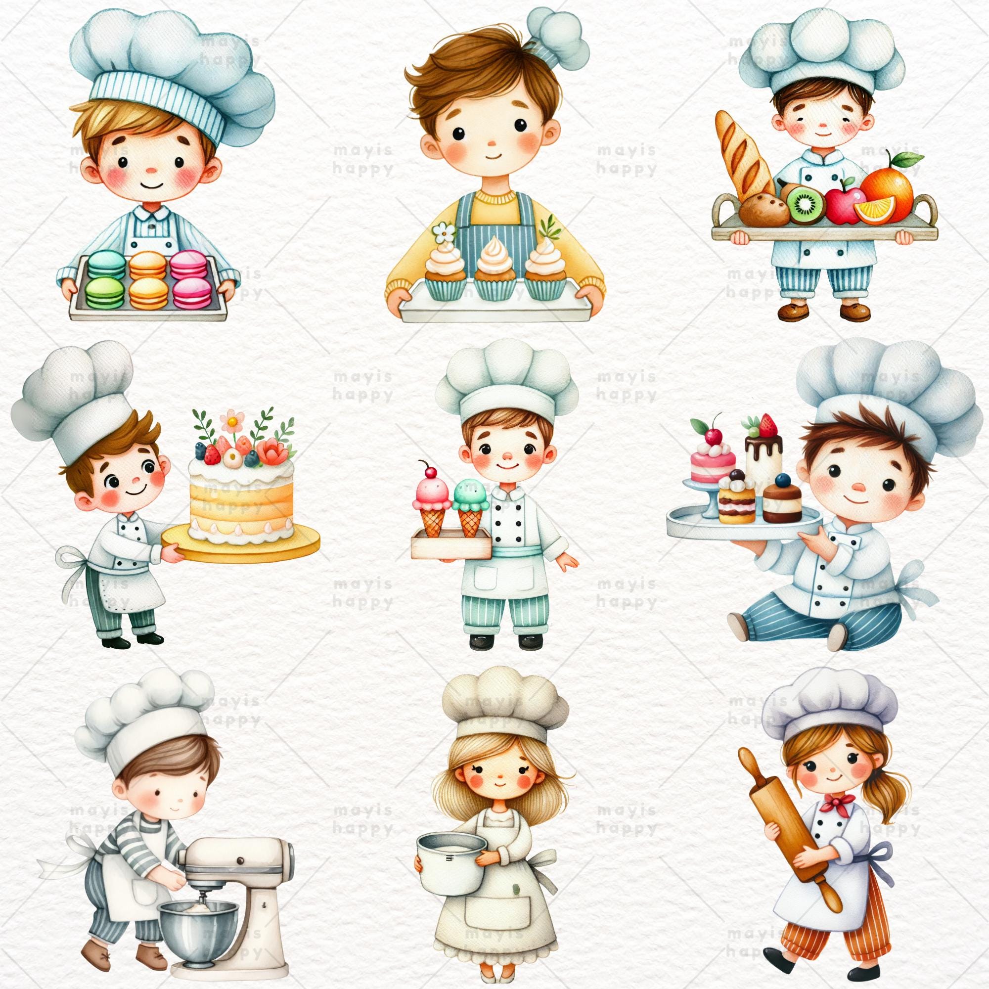 Pastry Chef Clipart, Patisserie PNG, Baker PNG, Bakery Chef Clipart ...